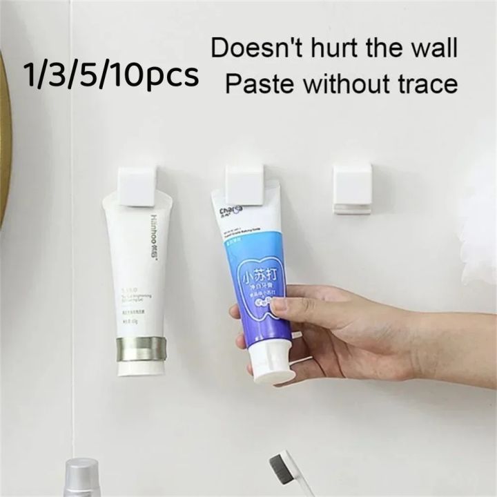 Wall-Mounted Toothpaste Holder, No Punch Bathroom Organizer, Space ...