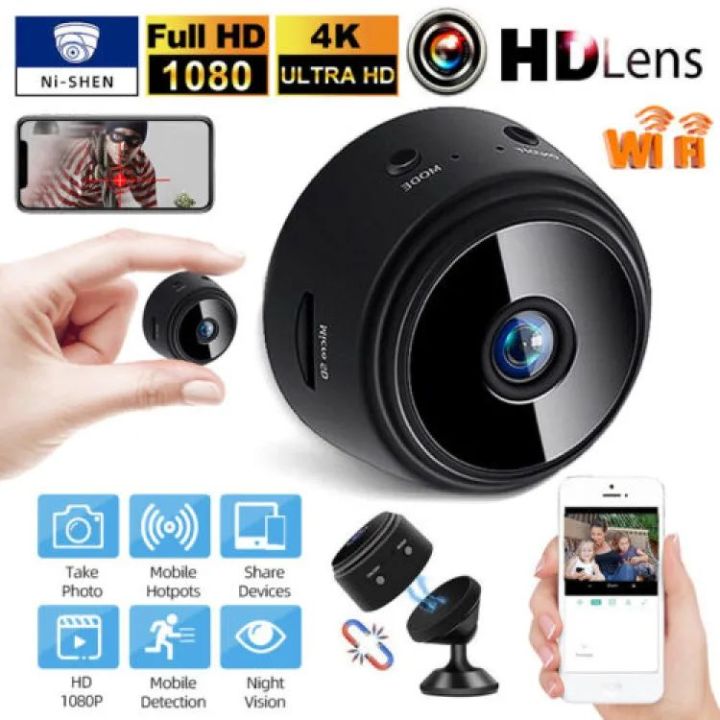A9 Rechargeable WiFi IP Mini Small Night Vision mini Camera Full HD ...