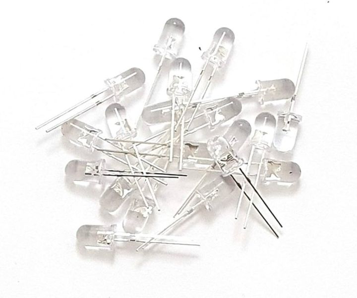 50pcs 5mm White Color Led Light Round Shape Super Bright DC Led Bulbs ...