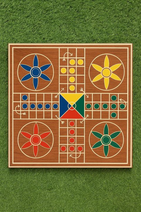 Ludo game set wooden board with pieces ludo game for all ages 2-3-4 ...