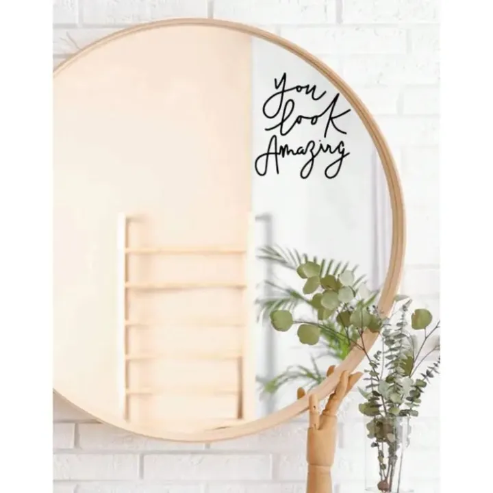 1pc PVC Wall Decal, Slogan Graphic Wall Sticker For Mirror Wall Decor ...