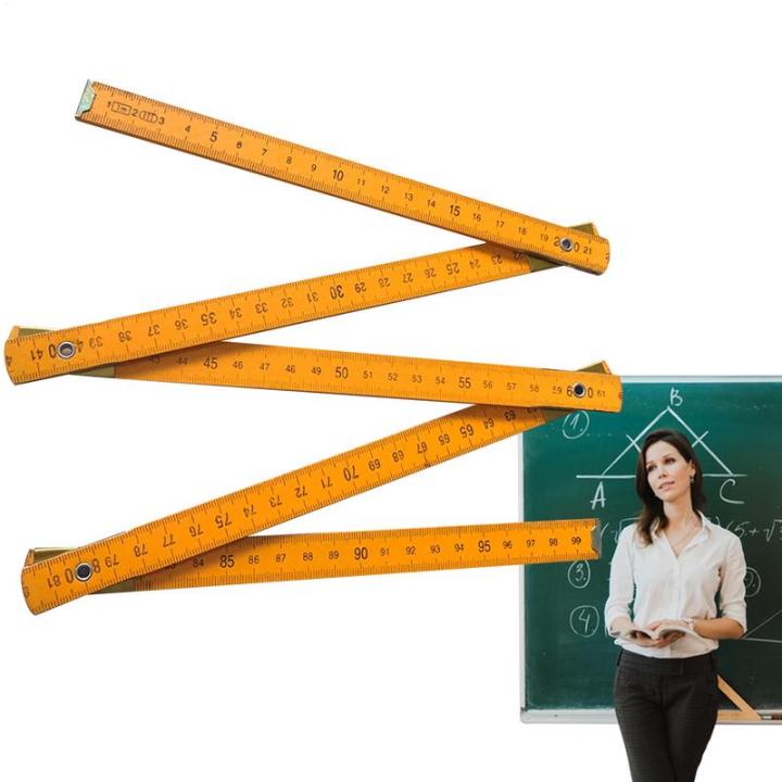 Wooden Foldable Ruler Folding 1 Meter Stick Wood Metric Scale ...