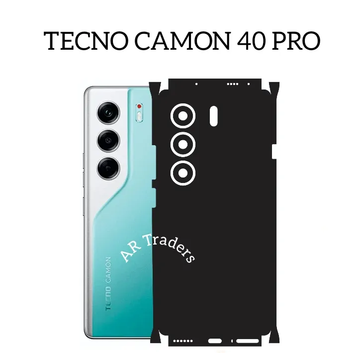 TECNO CAMON 40 PRO full back 360 Protection skin wrap sheet with sides ...