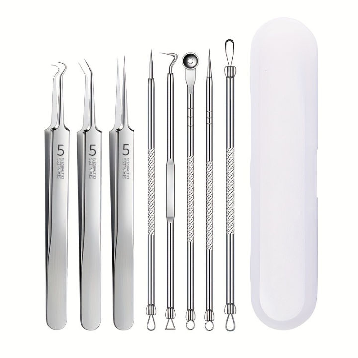 Stainless Steel Blackhead Removal Kit, Blemish and Acne Bottle Tool for ...