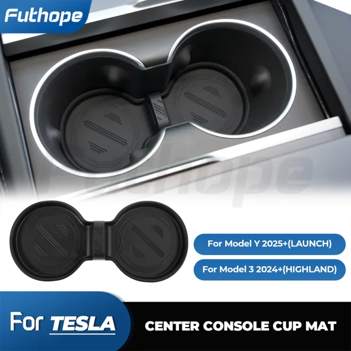 Futhope Silicone Water Cup holder Mat for Tesla Model Y Launch Juniper ...