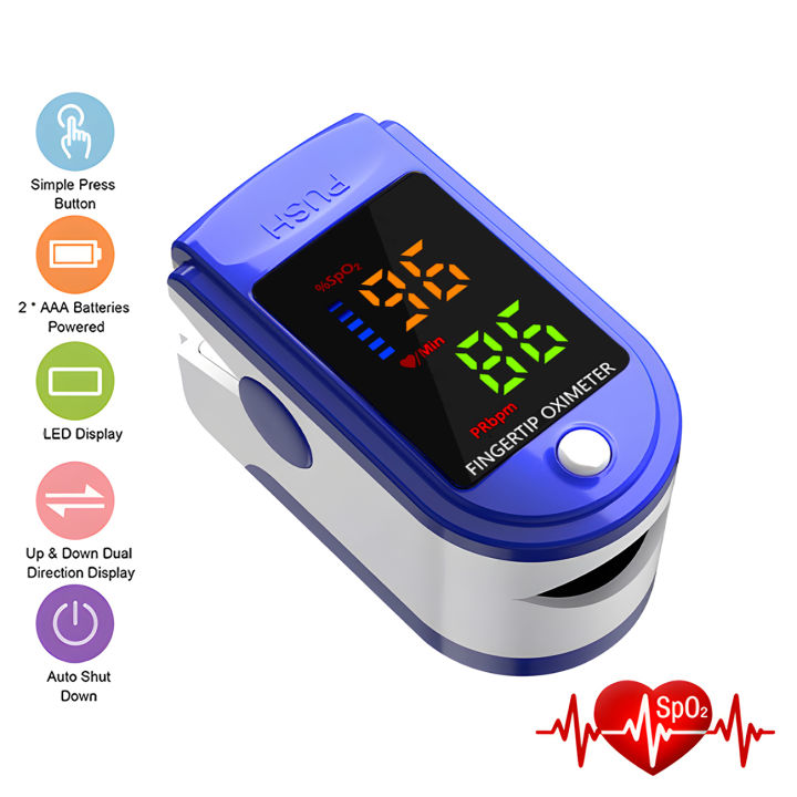 Oximeter Portable Fingertip Pulse Blood Oxygen Saturation Monitor With ...