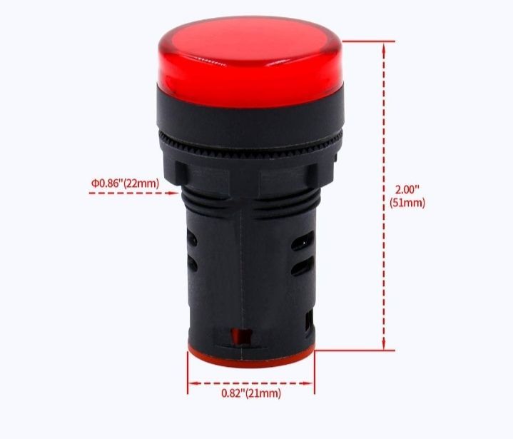 panel indicaton lamp 110v Red colour | Daraz.lk