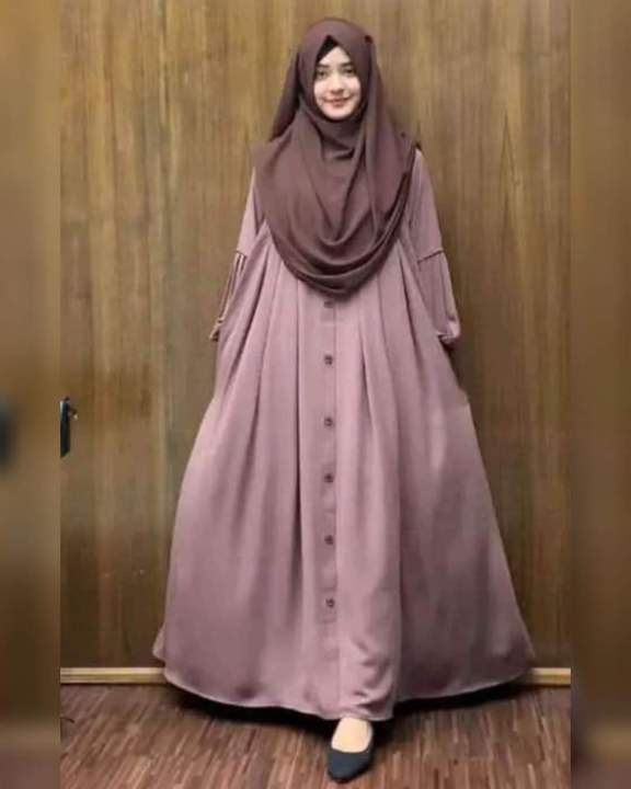 Dubai cherry fabric premium quality aanzar button borka without hijab ...