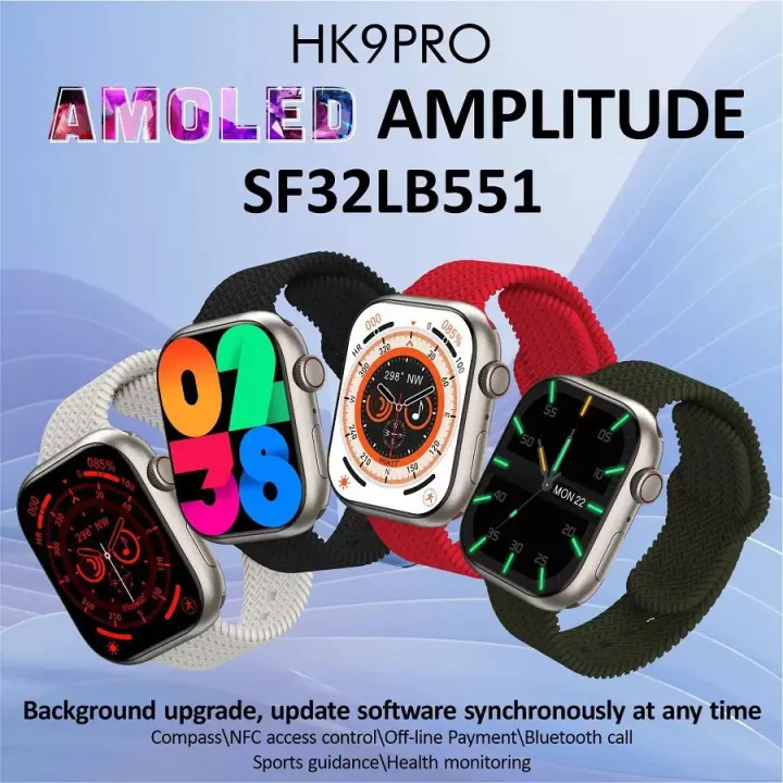 HK 9 Pro Smart Watch AMOLED display original wearfit pro watch 2nd ...