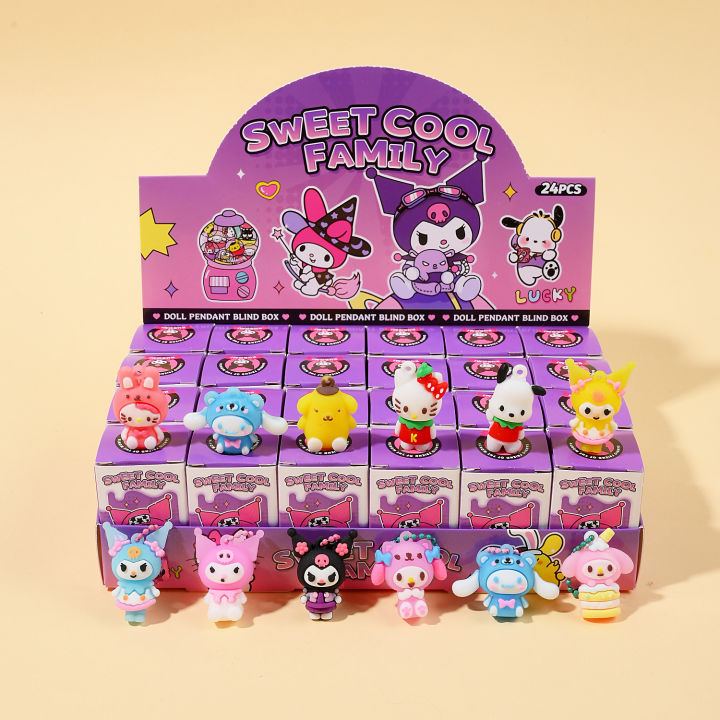 @24pieces/set Sanrio Hello Kitty Blind Box Action Doll Model Keychain ...