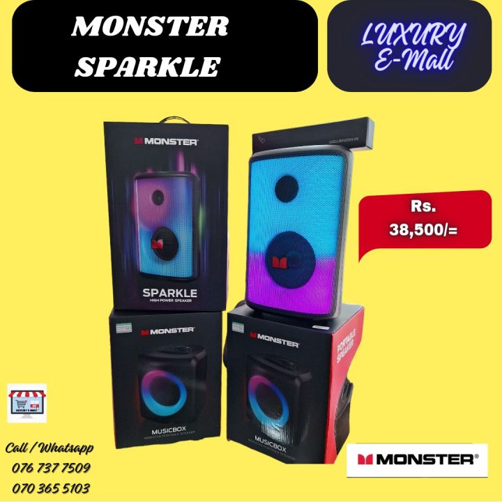 MONSTER SPARKLE SPEAKERS WITH WIRELESS MIC | Daraz.lk