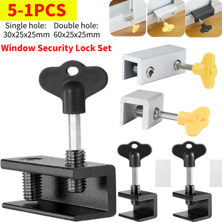 5-1pc Sliding Sash Stopper Cabinet Locks Straps Aluminum Alloy Safety ...