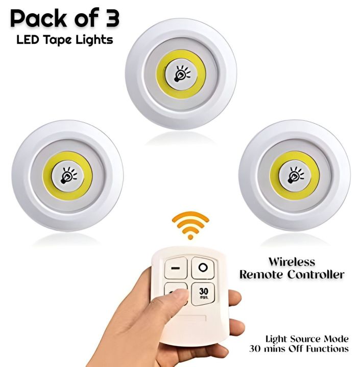Pack of 3 LED Tape Light With Wireless Remote Controller | Daraz.pk