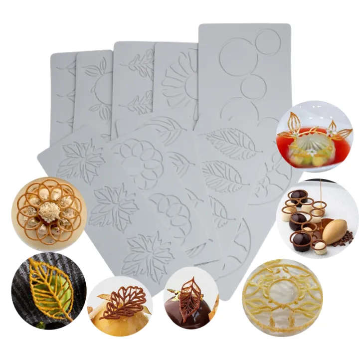 Crispy Chip Sugarcraft Silicone Cake Molds Leaves and Geometric ...