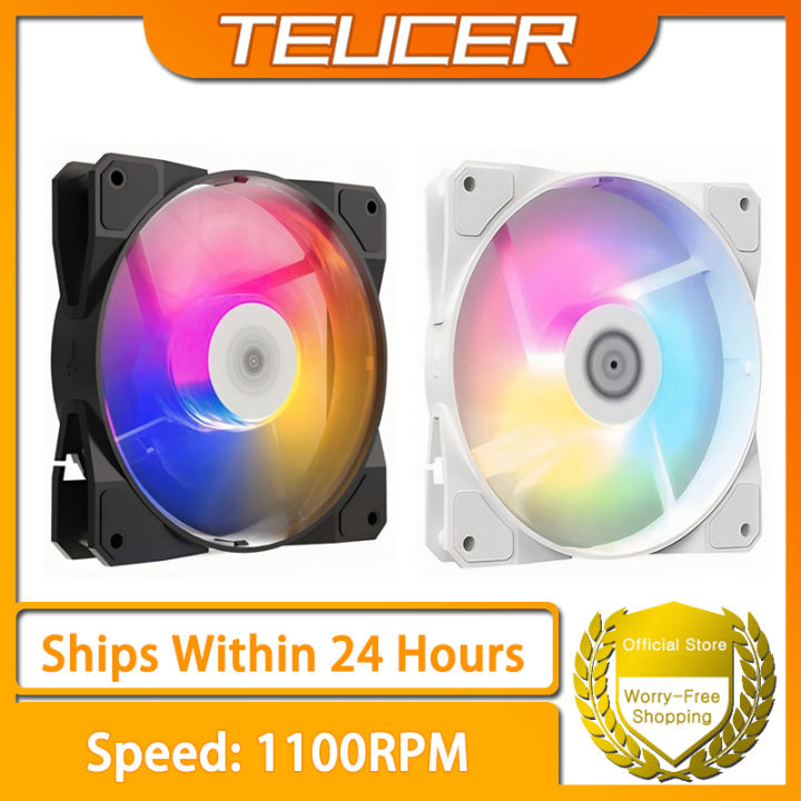 TEUCER P16 RGB FAN 120mm Pc Computer Case Fan Rainbow Heatsink 4PIN ...