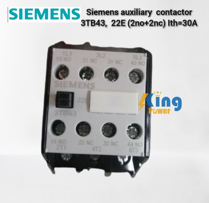 Siemens auxiliary contactor 3TB43, 22E (2no+2nc) Ith=30A | Daraz.com.bd