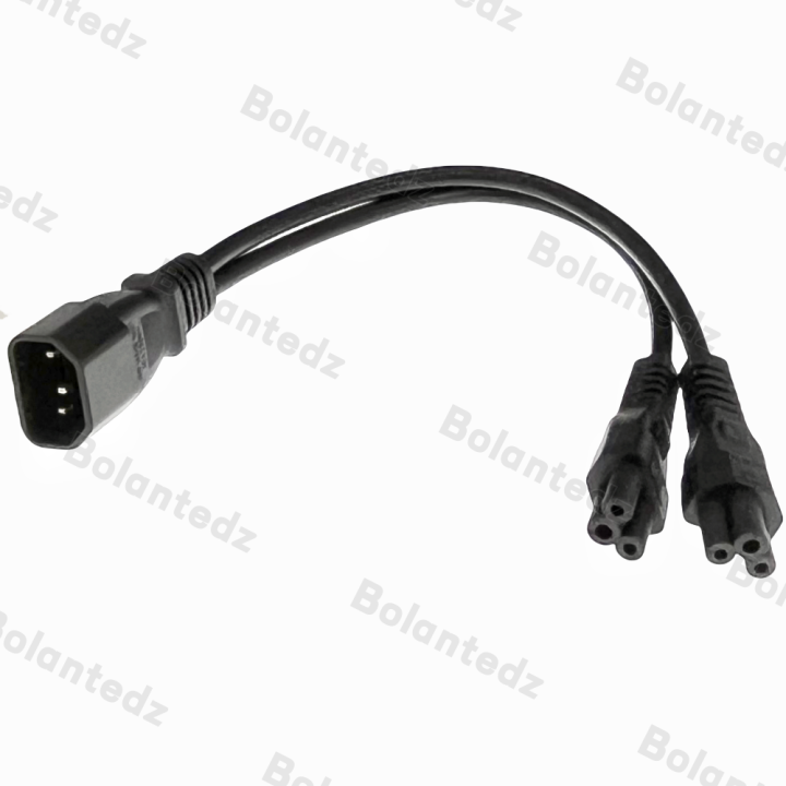 Power Y Type Splitter Adapter Cable Single IEC 320 C14 Male to Dual C5 ...