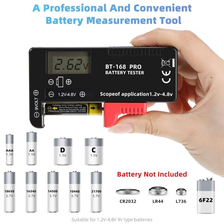 Bt-168Pro Battery Tester Checker, Digital Display Battery Tester ...