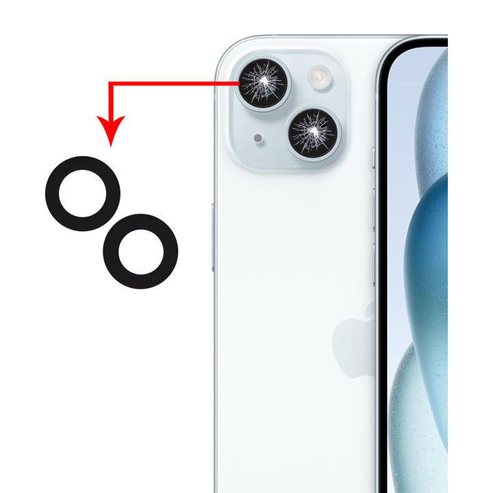 Apple iPhone 15 Plus Original Camera Glass Replacement - Rear Lens ...
