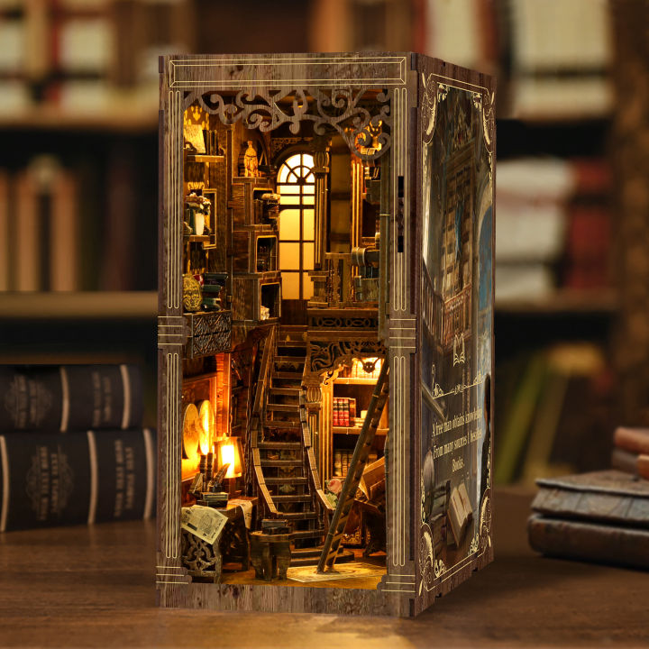 Vintage Book Collection Room Wooden Book Nook DIY Kit - 3D Puzzle House ...