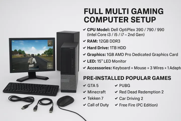 "8 Games Pre-Installed | GTA 5, RDR2, PUBG Installed | Full Gaming PC ...