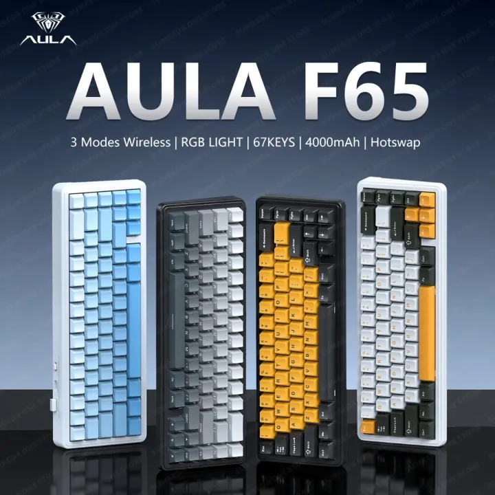 AULA F65 Mechanical Keyboard 2.4g/Usb/Bluetooth Tri Mode Wireless ...
