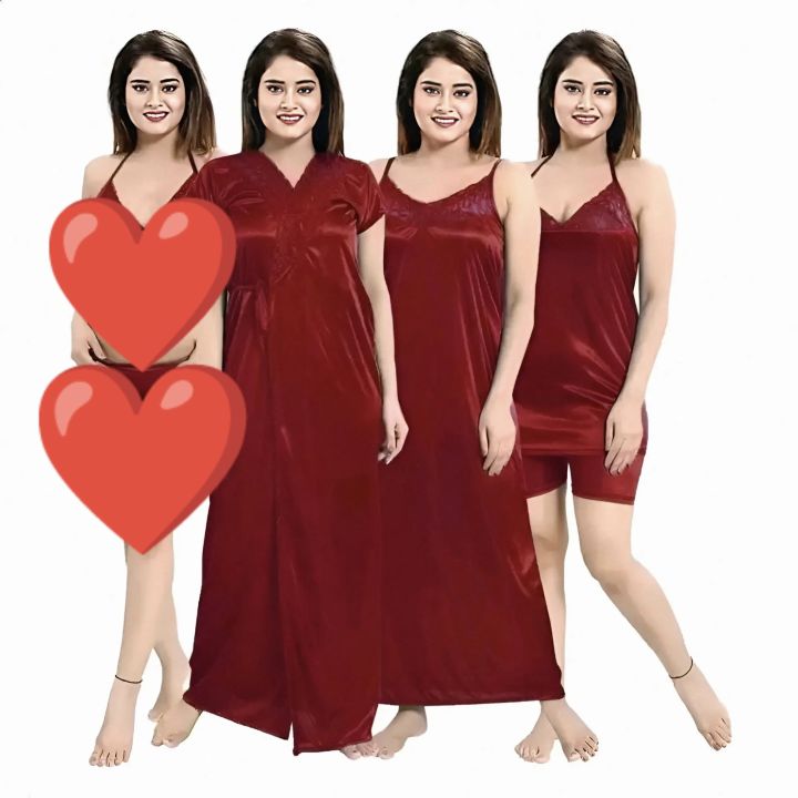 6-part indian night dress - Comfortable and Sexy Nightwear For Woman ...