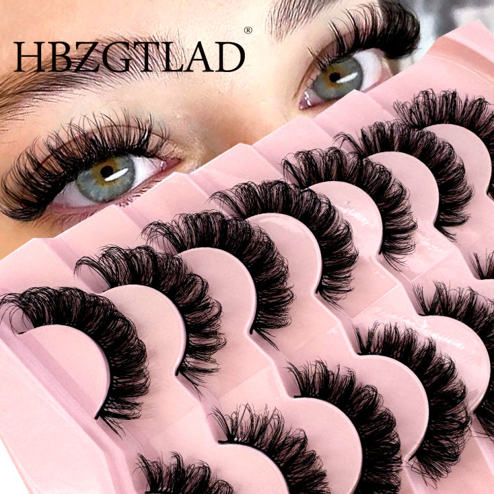 7pairs Natural Russian Strip Lashes Fluffy Mink Lashes 3D False ...