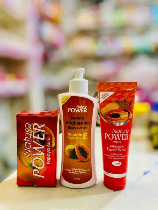 3 Combo Nature Power Full Set -Nature Power Facial Set, Papaya | Daraz.lk