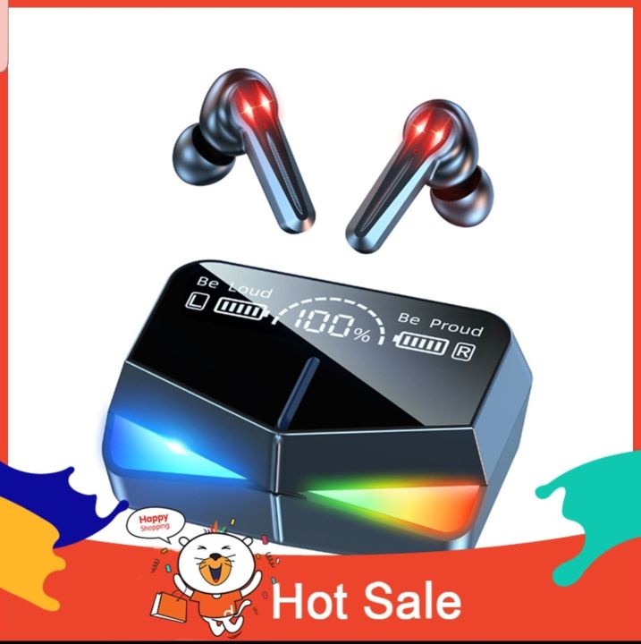 (AJK STORE) M28 TWS Wireless Earbuds | Gaming EarBuds LED Display Touch ...