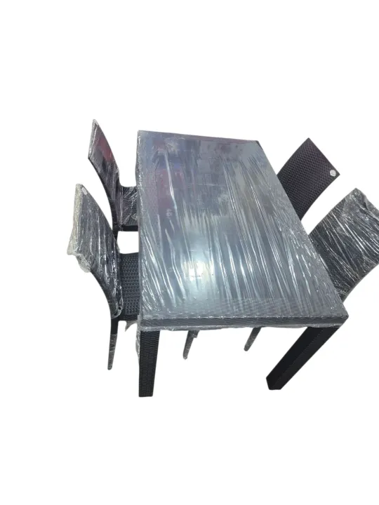 RFL caino dining table set with 4 Chairs black | Daraz.com.bd