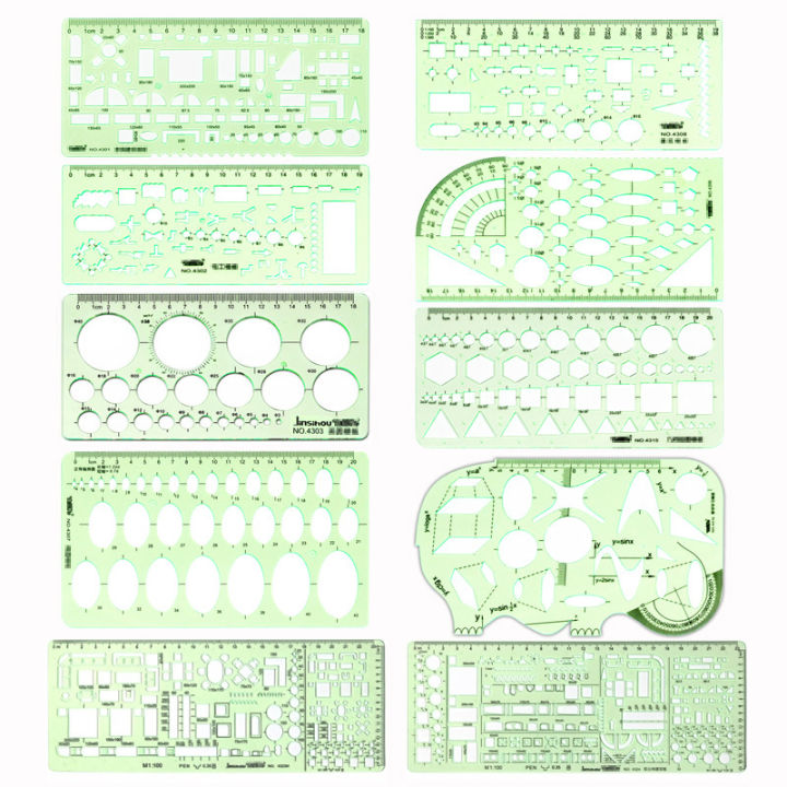 Geometric drawing measuring ruler hollow formwork ruler, suitable for ...