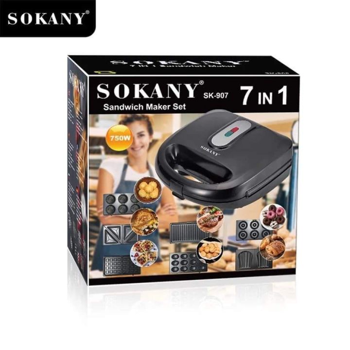 Sokany 7 IN 1 Multifunctional SANDWICH MAKER (Sandwich,Toast,Waffle ...