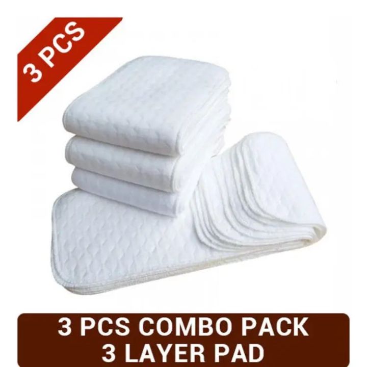 Baby Diapers Cloth 3-Layer Insert Cotton Washable Diapers Pad Inserts ...