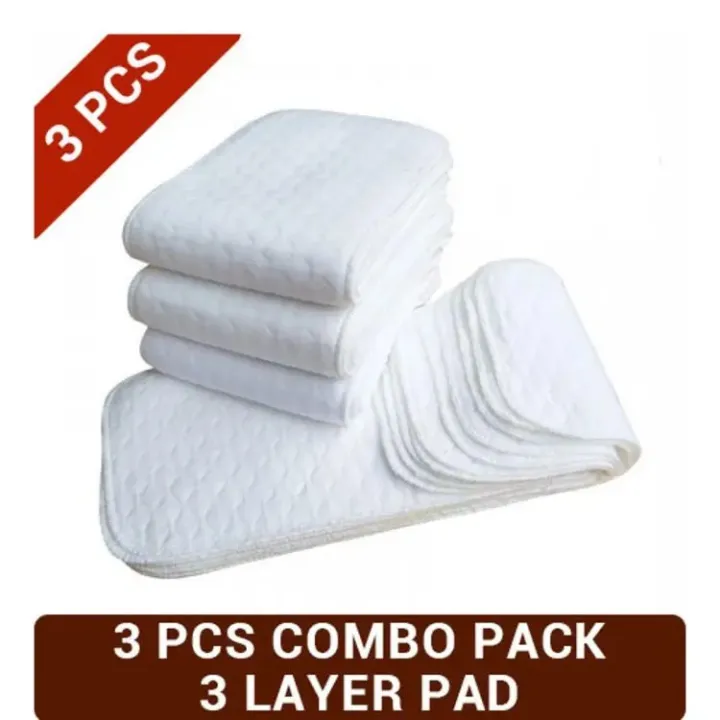 Baby Diapers Cloth 3-Layer Insert Cotton Washable Diapers Pad Inserts ...