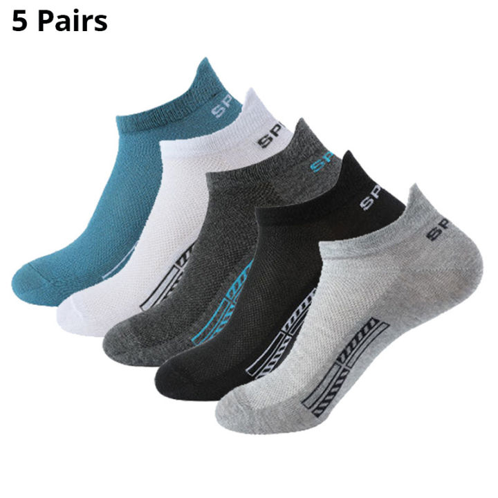 5/10/20 Pairs Of Mens Summer Thin Mesh Breathable Mens Polyester Sports ...