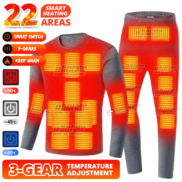22 Areas Heated Jacket Men Self Heating Vest Women Heated Thermal ...