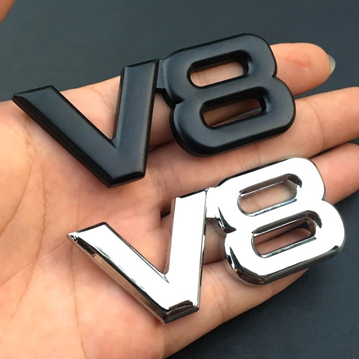 V8 Emblem Metal Sticker Badge Fender For V8 Racing Emblem Auto For Car ...