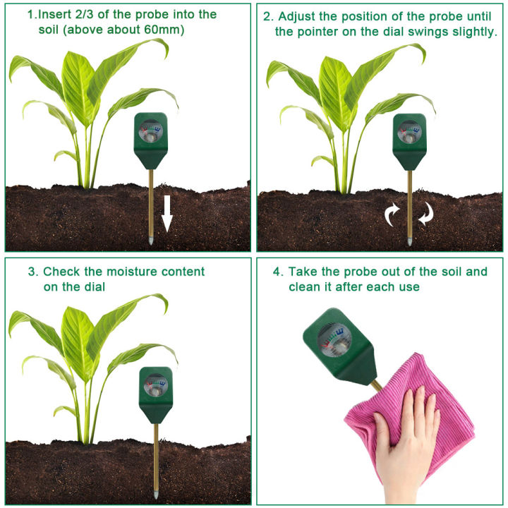 Mini Portable Hygrometer Tester Soil Moisture Meter Garden Plant Flower ...