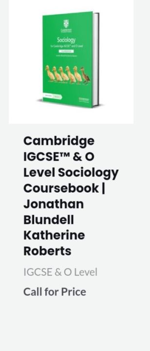 CAMBRIDGE IGCSE & O LEVEL SOCIOLOGY COURSE BOOK JONATHAN BLUNDELL ...