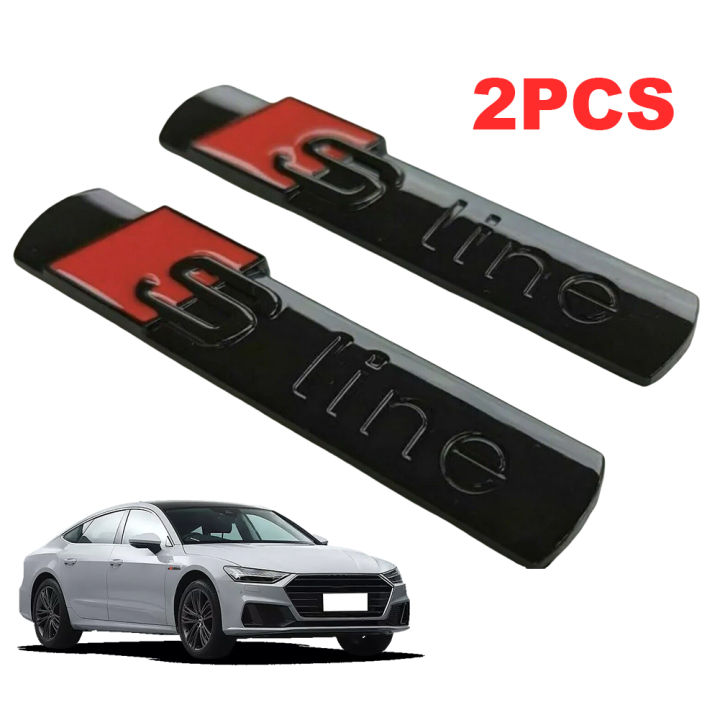 2Pcs Side Fender Logo Decal Glossy Black Badge Sticker Sport Emblem for ...