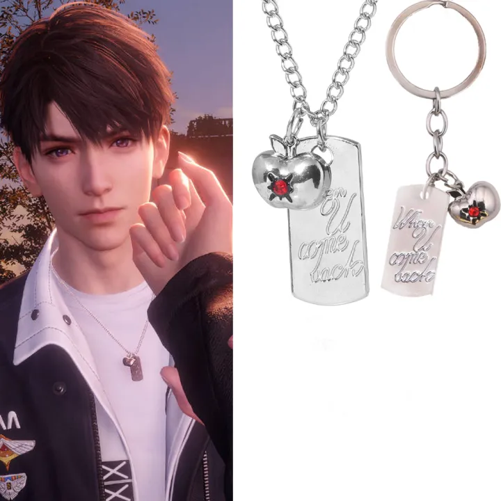2Pcs/Set Game Love and Deepspace Caleb Necklace Keychain Creative ...