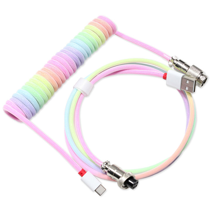 USB Type C Mechanical Keyboard Coiled Cable Hardware Linker Usb GX16 ...