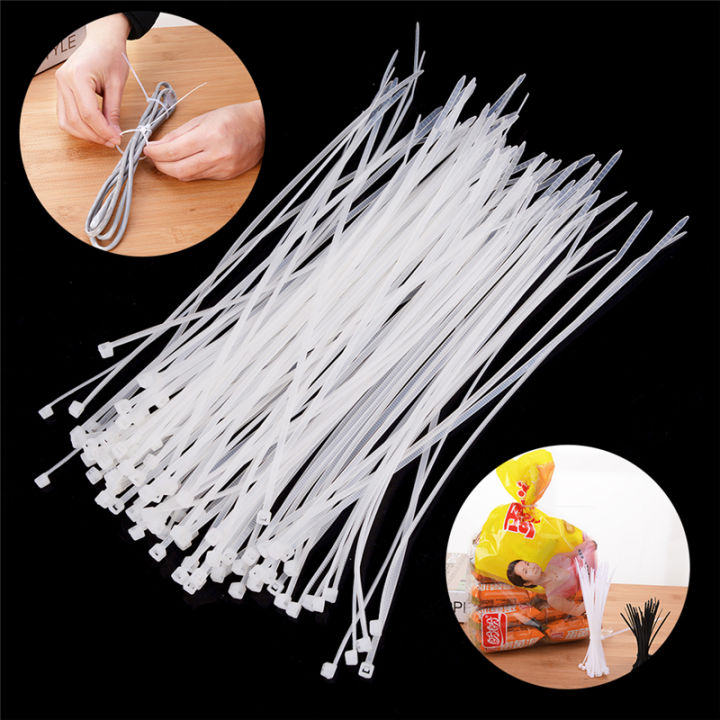 100 PCS 3# 4# 5# Self-locking Plastic Nylon Cable Tie Zip Fastening ...