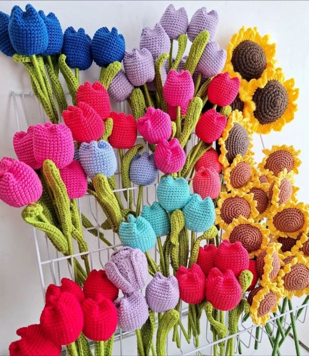 tulips flowers,sunflower sticks. 1 flower stick with leaf | Daraz.pk