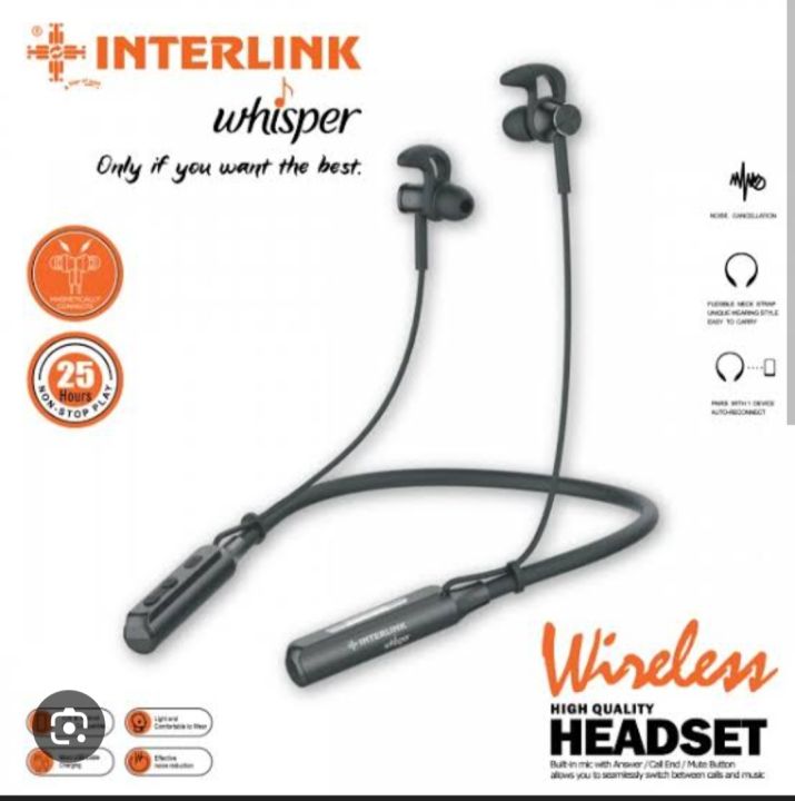 Interlink Whisper Wireless Neckband | Bluetooth Earphones | Deep Bass ...