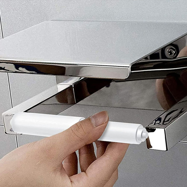 Telescopic Tissue Roll Toilet Paper Stick Plastic Towel Holder Roller ...