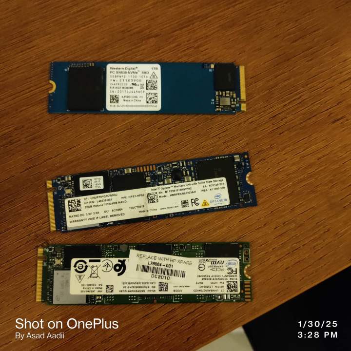 WD Western Digital PC HARD DRIVE NVME (SSD)1TB. OPTANE MEMORY NVME (ssd ...