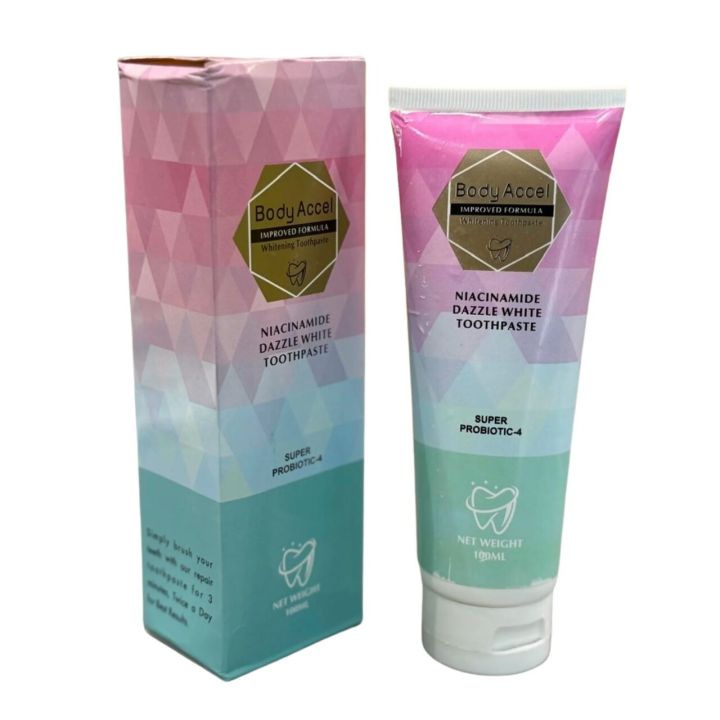 Body Accel Whitening Toothpaste | Advanced Niacinamide Probiotic ...