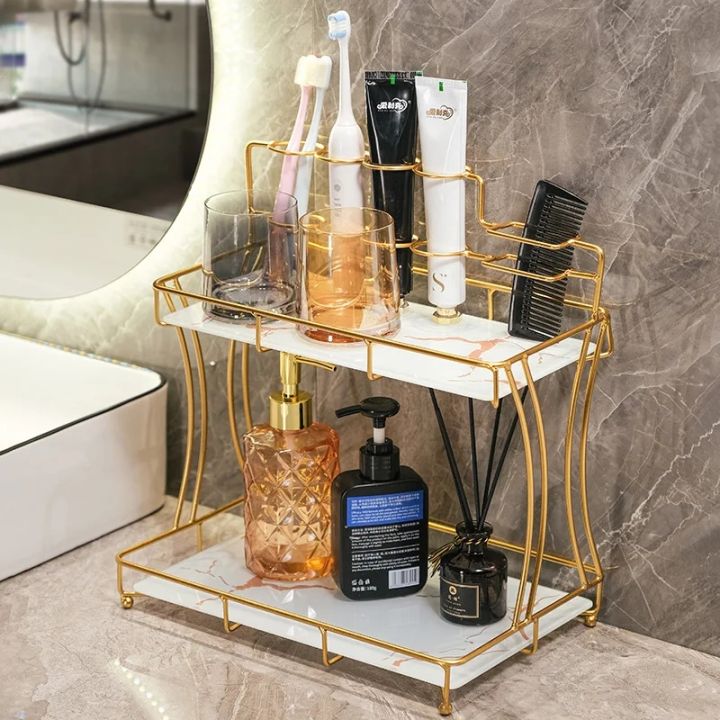 Bathroom shelving light luxury bathroom toilet handstand cosmactic ...